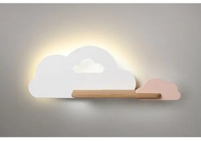 LED Dětské nástěnné svítidlo s poličkou CLOUD LED/5W/230V bílá/růžová