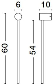 LED nástěnné svítidlo Synthesi 60 černé
