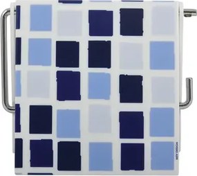 MSV Držák na toaletní papír MOSAIKO modrý / Ocel, polystyren / 12x13,5