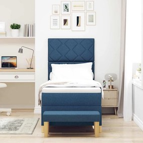 Postel s boxspringem s čelo Modrá 200 x 80 cm textil 3344337