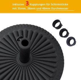 Stojan na slunečník Outsunny 14 kg kulatý pro slunečníky 35-48 mm cementový podstavec Ø49 cm pro zahradu a terasu | Aosom.de