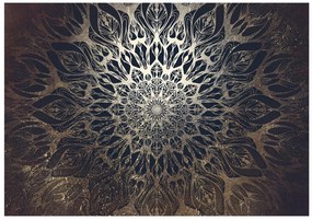 Tapeta  zlato-hnědá mandala (150x105 cm) - Murando DeLuxe