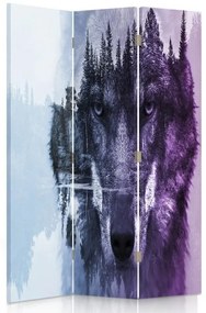 Ozdobný paraván Lesní vlk Zvířata Příroda - 110x170 cm, třídílný, obustranný paraván 360°