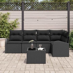 Set pohovek s polštářem Černá Polyester 3346053