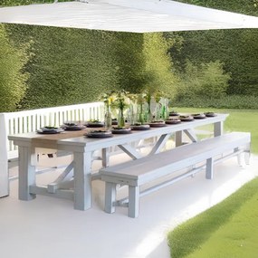 Stará Krása – Ruční výroba Venkovní jídelní stůl v bílé barvě  na statek 230 x 100 x 76 cm