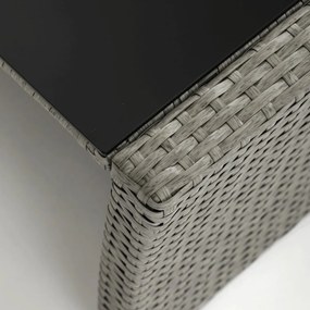 Zahradní sedací souprava AZS-A1523 GREY, polyratan, šedá (114 x 63) cm