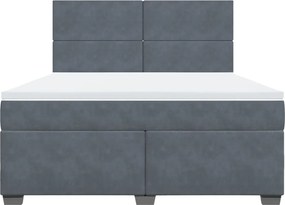 Box spring postel s matrací tmavě šedá 180x200 cm samet 3290973