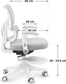 Dětská otočná židle Mark Adler Junior 5.3 Grey