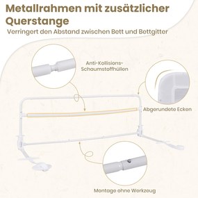 Costway Zábrana na postel pro batolata 120 cm skládací zábrana na dětskou