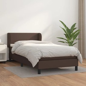 vidaXL Box spring postel s matrací hnědá 80 x 200 cm umělá kůže