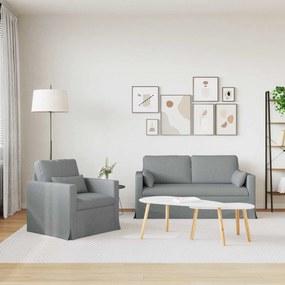 Set pohovek 2 ks Světle šedá textil 3407537
