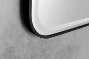 Sapho CETIS zrcadlo s LED osvětlením 100 x 70 cm černá mat CT100