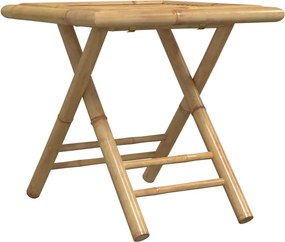 3dílný skládací bistro set s tmavě šedými poduškami bambus 3208932