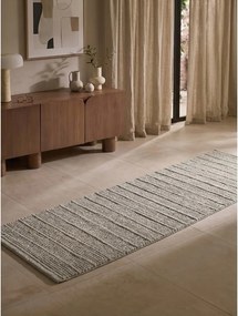Šedý ručně tkaný vlněný běhoun 80x250 cm Camden Parker – Ted Baker