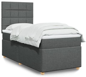 Box spring postel s matrací tmavě šedá 90x190 cm textil
