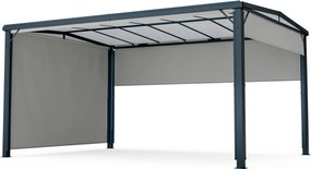 Blumfeldt Pantheon Cortina Solid Sky Pergola 3x4, odolná proti povětrnostním vlivům, prášková barva, boční panely