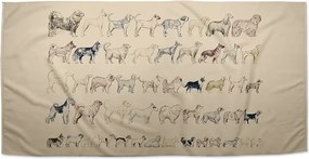Sablio Ručník Psí plemena - 50x100 cm