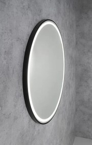 Sapho KADRIS kulaté zrcadlo s LED osvětlením o 60cm černá mat KD060