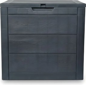 Zahradní úložný box LETA — 56x43x53 cm, plast, šedá