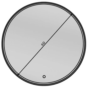 Eltap Zrcadlo Divissi L s LED osvětlením ⌀60 cm. černé
