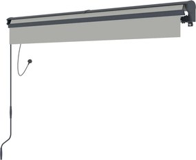 Elektrická markýza s LED osvětlením BestBerg BBSU-EL250LG / 250 x 200 cm / světle šedá