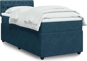 Box spring postel s matrací modrá 100 x 200 cm samet 3289972