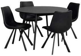 Černá kožená jídelní židle Rowico Bristol
