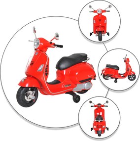 HOMCOM Elektrická Motorka pro Děti 3-6 Let s Licencí VESPA - Akumulátorová Motorka pro Děti s Hudbou, Rychlostí 2-3 km/h a Klaksonem, Nosnost 25 kg, …