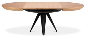 Rozkládací stůl s černými kovovými nohami Windsor &amp; Co Sofas Magnus, ø 120 cm