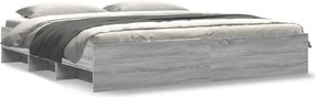 Rám postele šedý sonoma 200 x 200 cm kompozitní dřevo 3295630