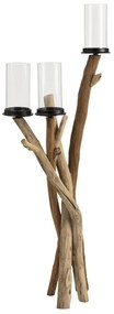 Dřevěný svícen na 3svíčky  Branch - 20*11*50 cm