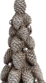 Hnědá dekorace vánoční stromek se šiškami Christmas Tree - Ø 7*19 cm