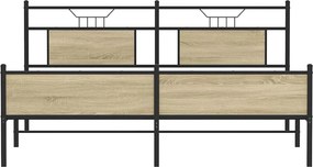 Kovový rám postele bez matrace dub sonoma 183 x 213 cm 3325126