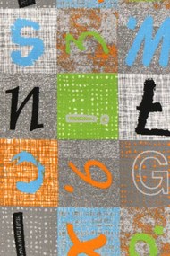 Dětský metrážový koberec Alphabet 129 - Zbytek 78x400 cm