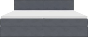 Postel s úložným prostorem s čelo Tmavě šedá 200 x 200 cm samet 3370720