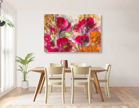 Obraz malované květinové zátiší - 60x40 cm