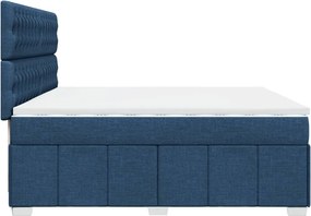 Box spring postel s matrací modrá 200x200 cm textil 3291788