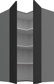 ARIA ab | horní kuchyňská skříňka 60x60 GN-108 2F (90°) rohová s policemi | EXTRA VYSOKÁ | 60x60 cm | antracit/černá
