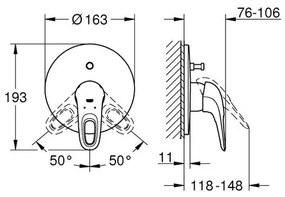 Grohe Eurostyle 2015 Baterie vanová, bez podomítkového tělesa 19506003