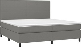 Box spring postel s matrací tmavě šedá 200x200 cm textil 3141642