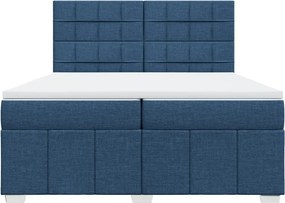 Box spring postel s matrací modrá 200x200 cm textil 3294081