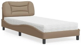 Postel s matrací Hvar cappuccino 90 x 190 cm umělá kůže 3208693
