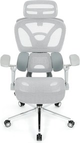 Kancelářská ergonomická židle PORTE II — síťovina, šedá