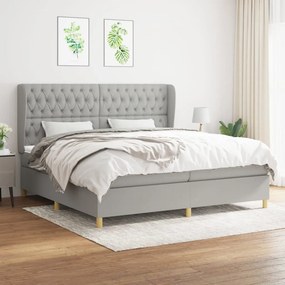Box spring postel s matrací světle šedá 200 x 200 cm textil 3128789