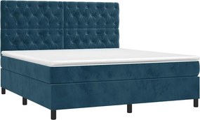 Box spring postel s matrací tmavě modrá 160x200 cm samet 3143215