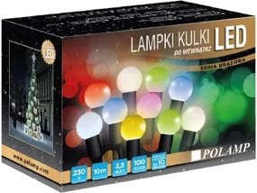 Vánoční osvětlení na stromeček Led kuličky dovnitř 100 Led 10 m, velmi studené Polamp