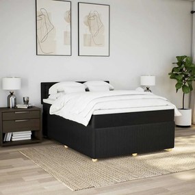 Box spring postel s matrací černá 140 x 190 cm textil 3287467