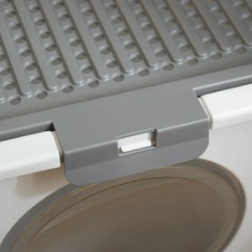 Podnos PawHut s víkem Podnos s lopatkou, do 5 kg, vnitřní, plast, šedý+bílý, 44x55x39cm| Aosom