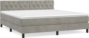 Box spring postel s matrací světle šedá 160x200 cm samet 3141491