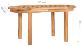 Konferenční stolek 90 x 50 x 45 cm masivní teakové dřevo - Default Title